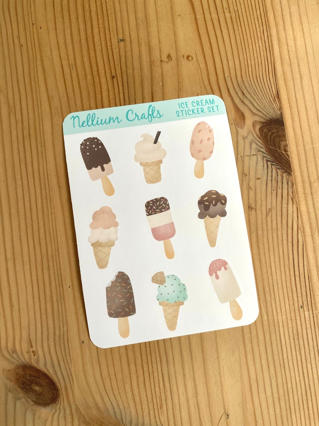 Ice Cream Vinyl Sticker Set Sheet - Seasonal Summer Holiday Food ...