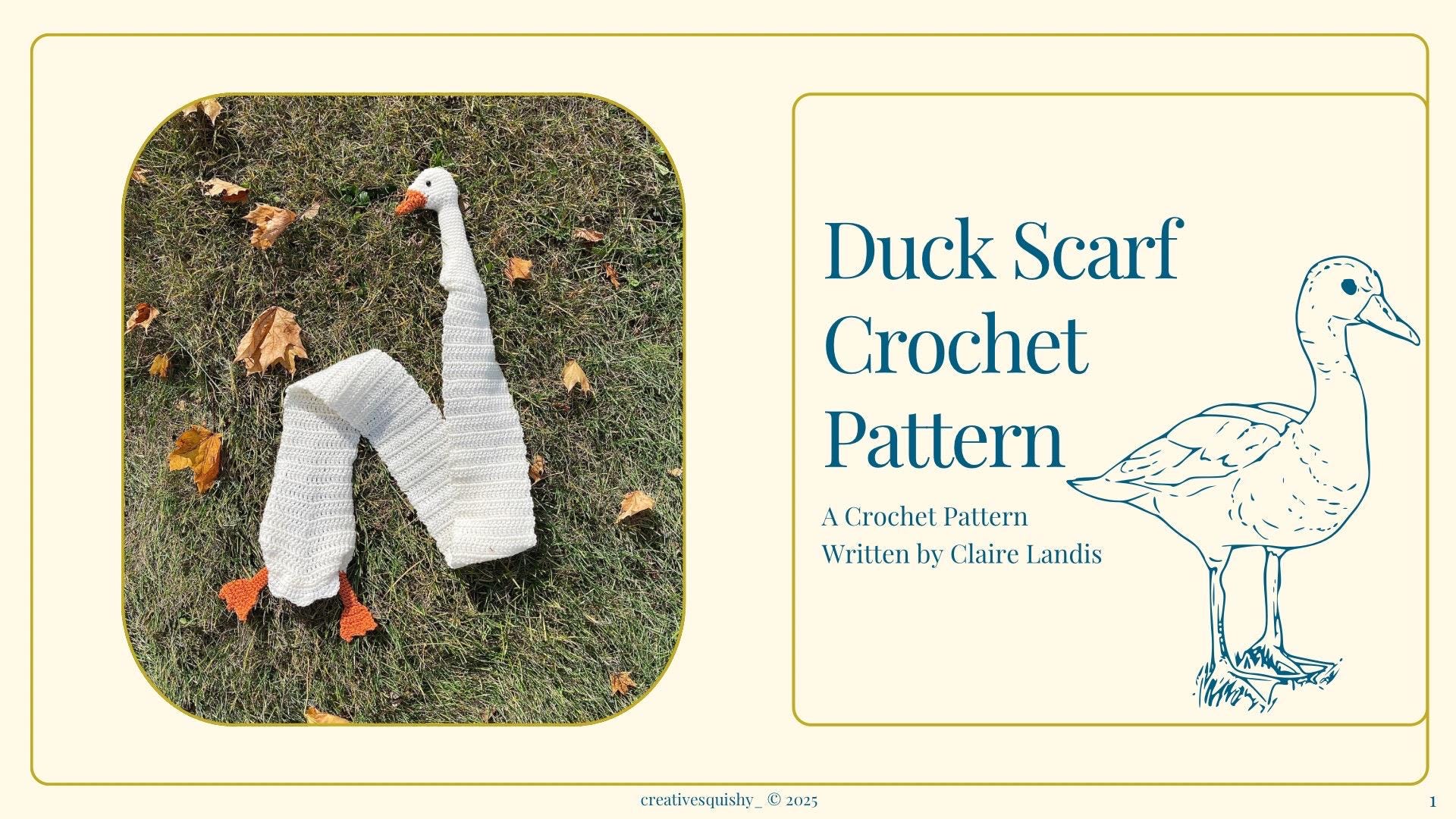 Digital Download Duck Scarf Crochet Pattern - Etsy