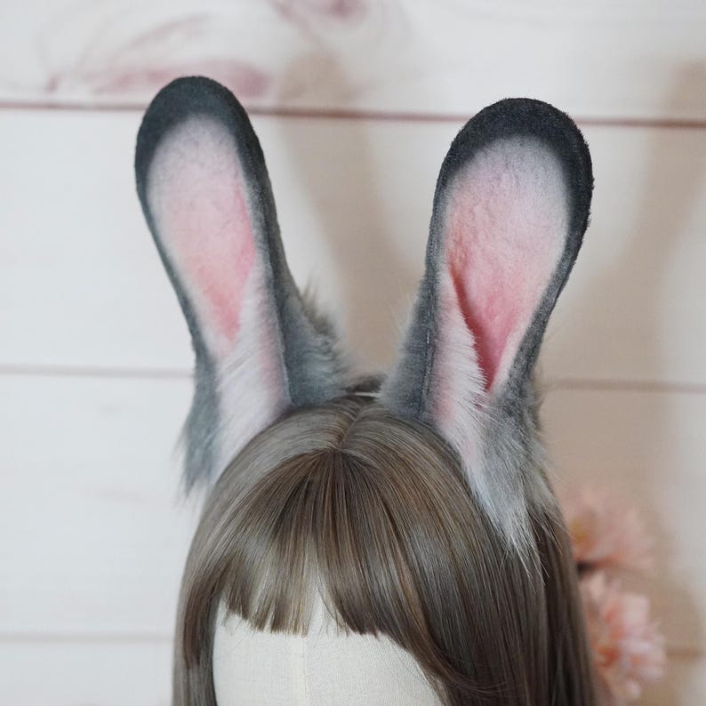 Zootopia Judy Hopps Cosplay Ears Gray Bunny Ears Handmade Fauxfur ...