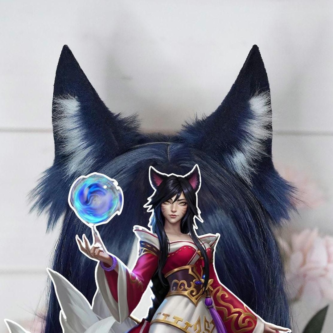 Ahri Blue Cinematic League of Legends Cosplay Fox Ears - Etsy