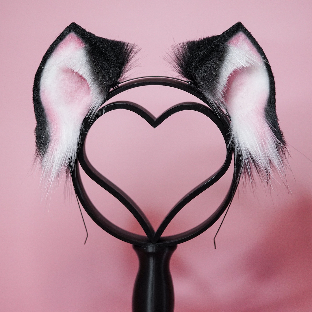 Cat Ears Kitty Ears Faux Fur Ears in Black Animal Ears - Etsy