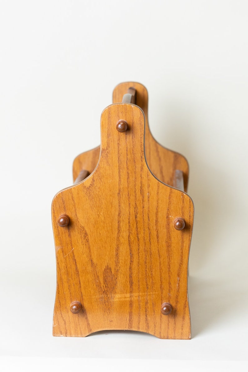 Vintage 1970s Solid Wood Magazine Rack - Etsy