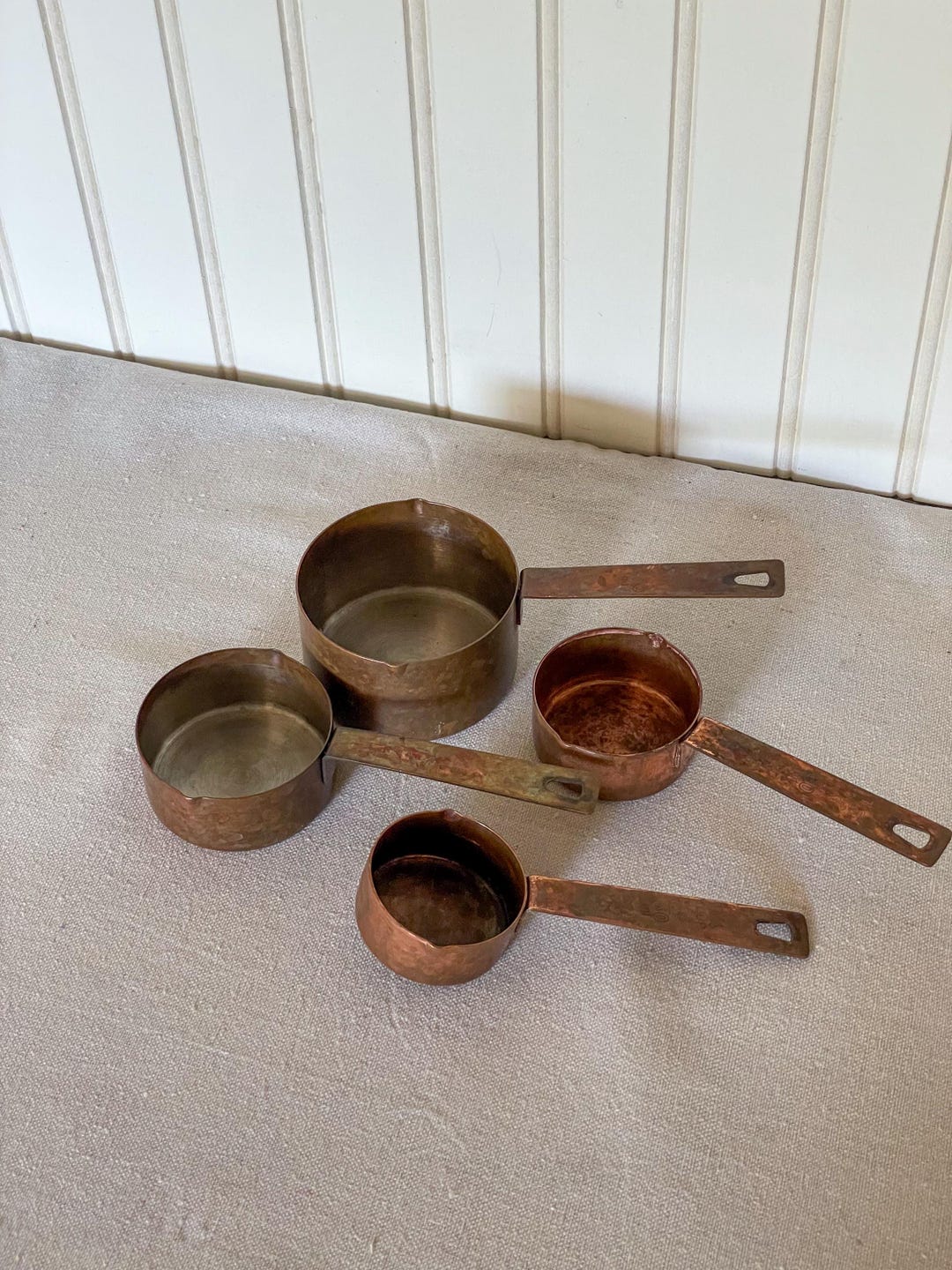 Vintage Copper Measuring Cups, Set of Four - Etsy