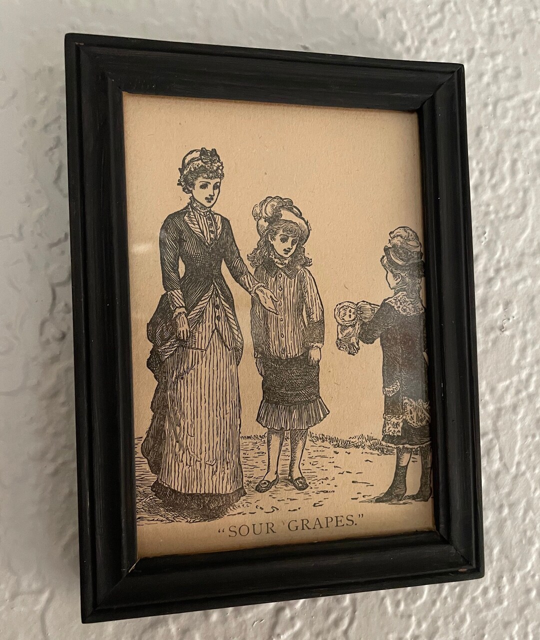 Antique 1900s Framed Children's Book Illustration in Black Frame - Etsy