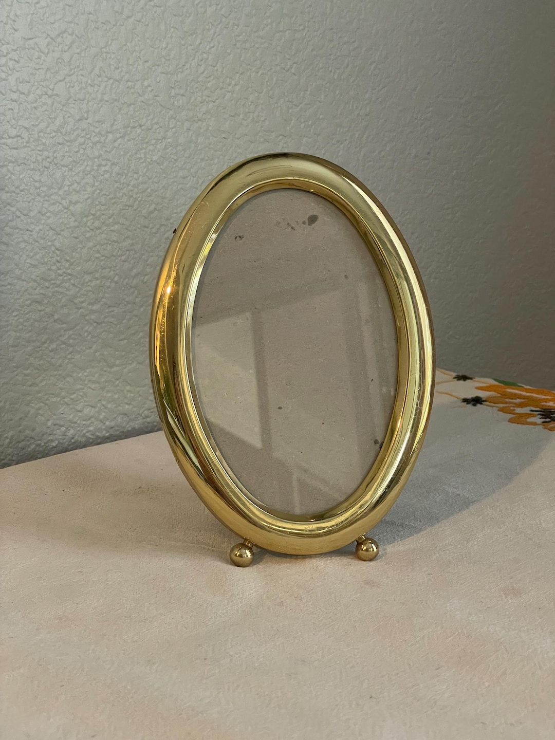 Vintage Brass Oval Photo Picture Frame With Feet - Etsy