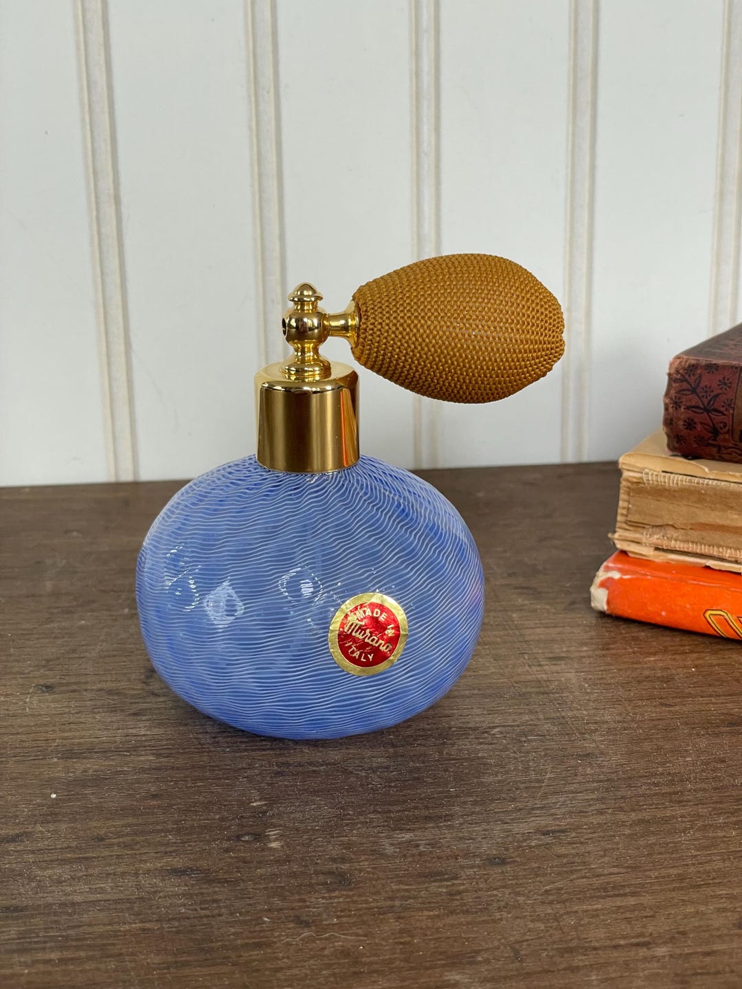 Vintage Murano Italy Blue Glass Atomizer Perfume Bottle - Etsy