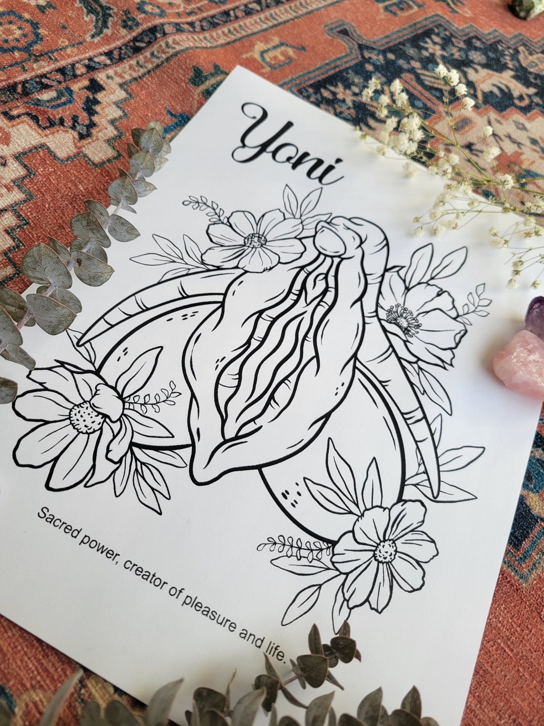 Maternity and Birth Coloring Page Yoni - Etsy