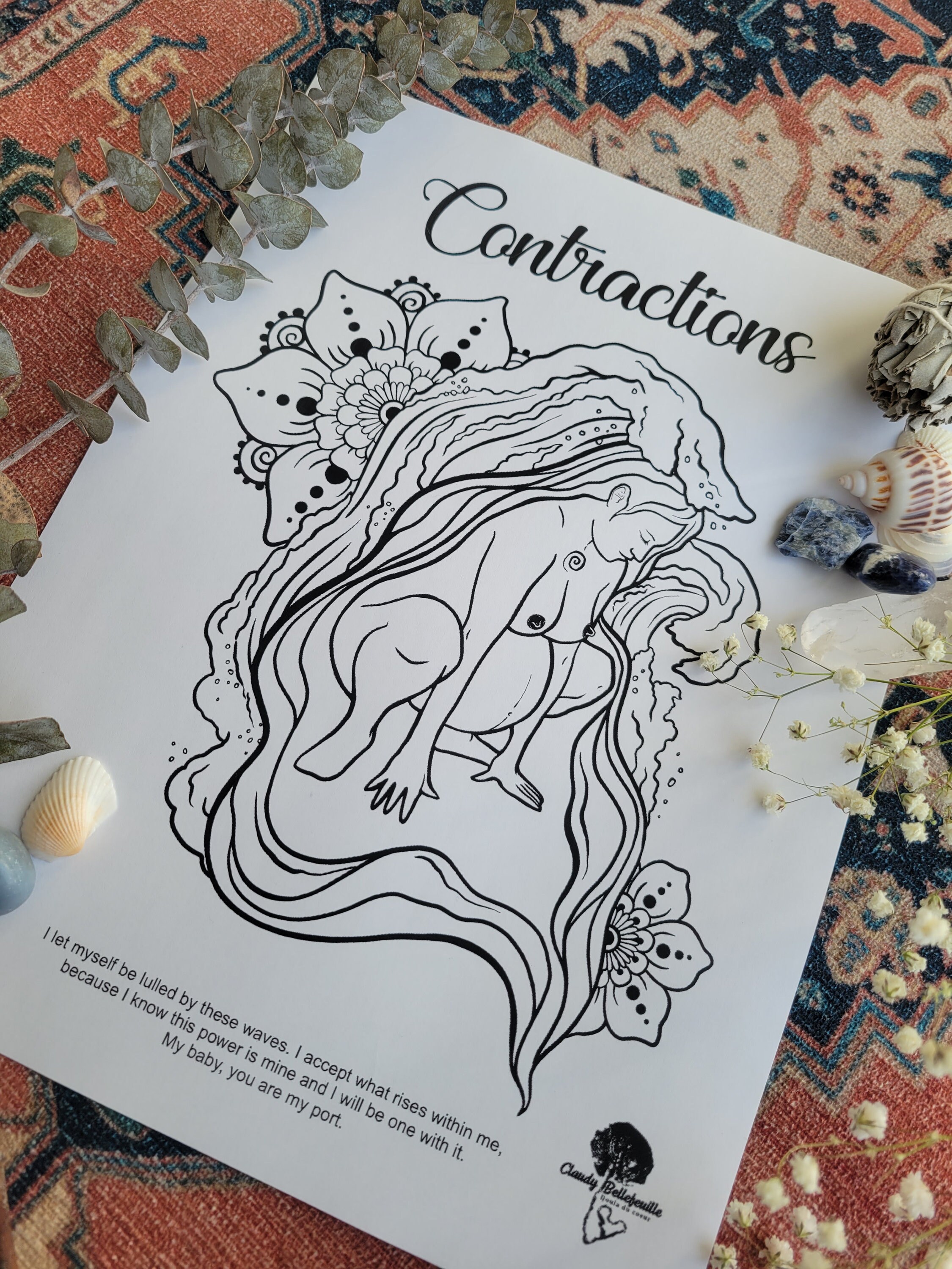 Maternity and Birth Coloring Page Contractions - Etsy