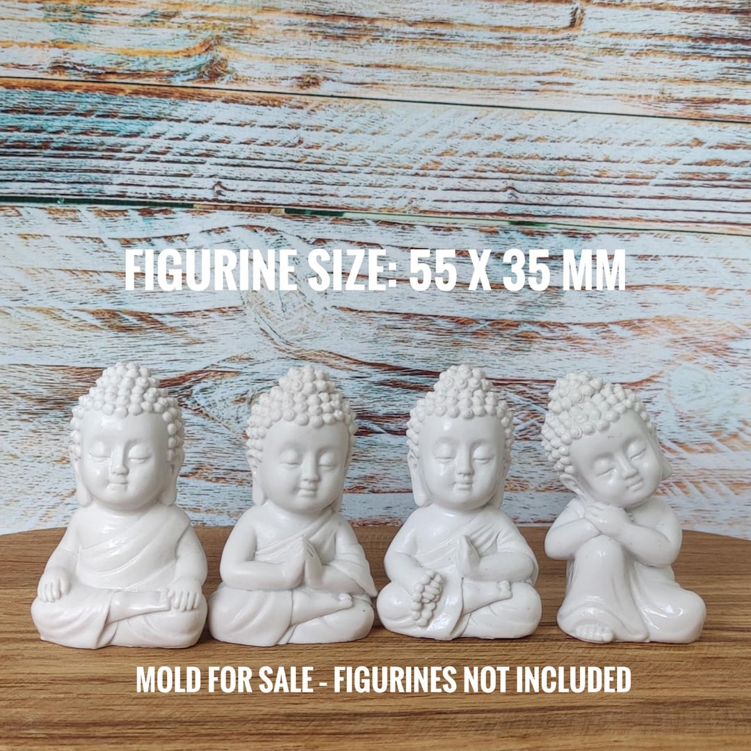 Small Monk Buddha Candle Silicone Mold | Little Buddha Figure Mold for ...