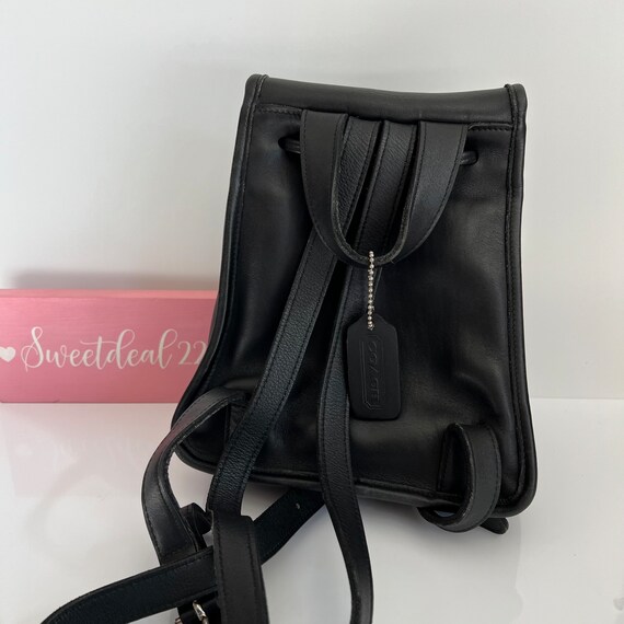 Vintage Coach Mini Daypack Backpack Black Leather wit… - Gem