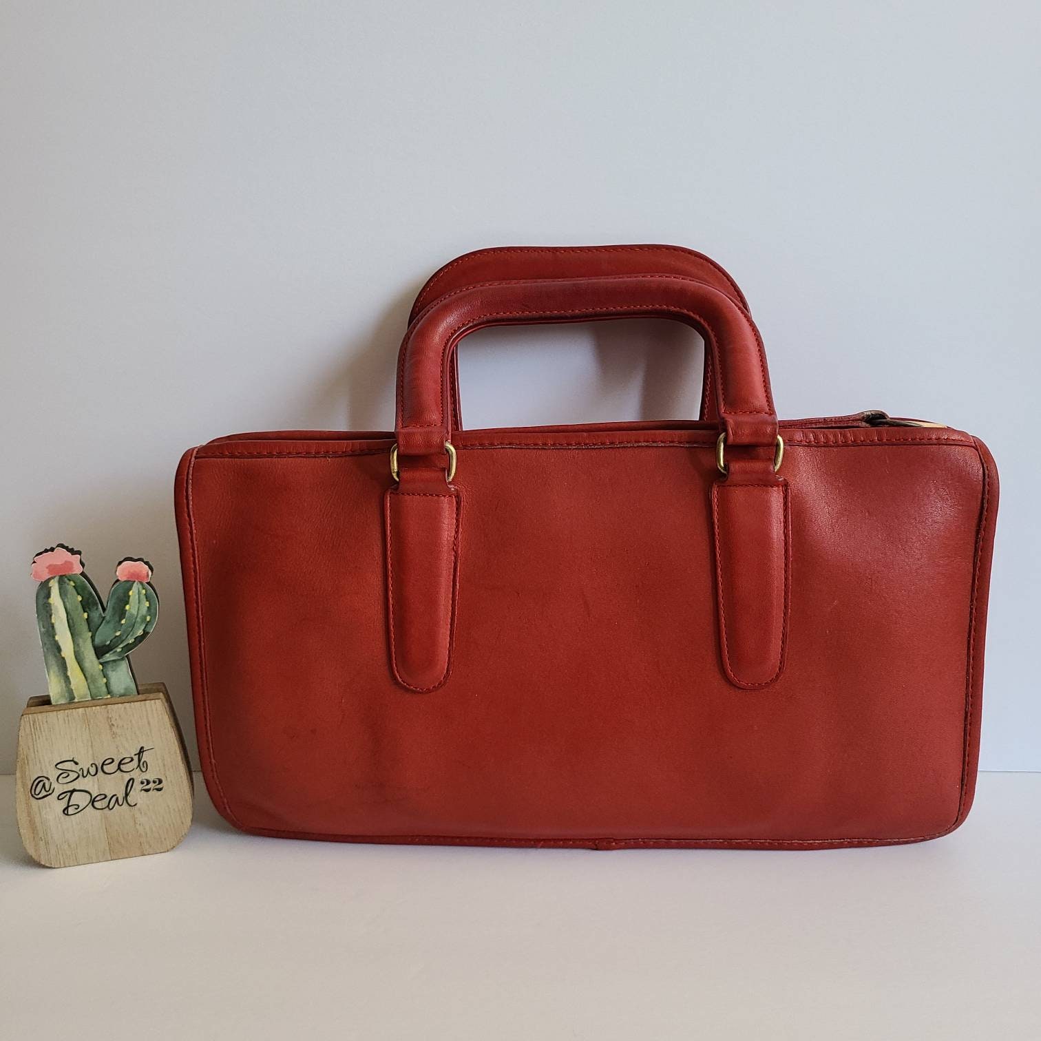 Vintage Coach Original NYC Red Handle Clutch Slim Tote | Etsy