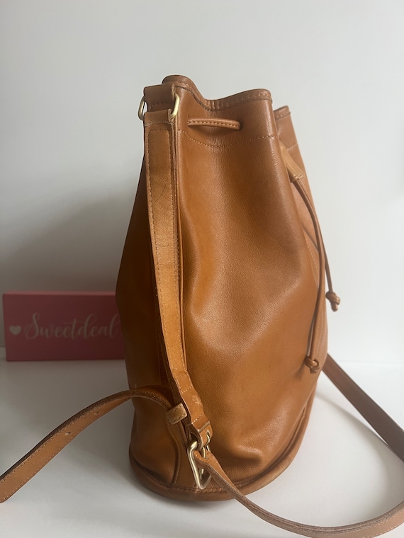 Vintage Coach British Tan Drawstring Duffle Bag - Gem