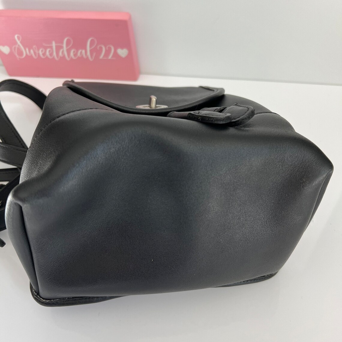 Vintage Coach Mini Daypack Backpack Black Leather With Nickel - Etsy