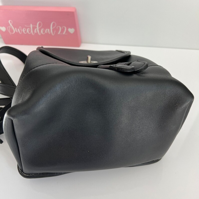 Vintage Coach Mini Daypack Backpack Black Leather With Nickel - Etsy