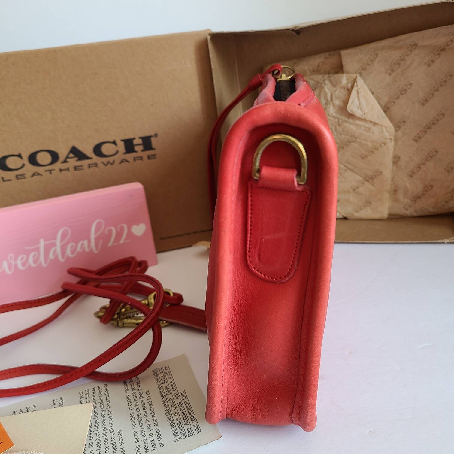 Vintage Coach Original NYC Red Basic Bag W/original - Etsy