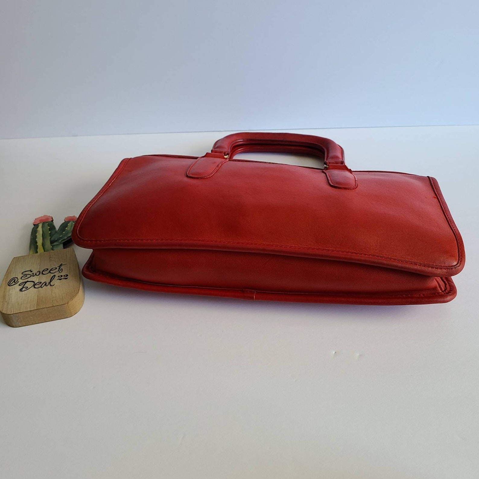 Vintage Coach Original NYC Red Handle Clutch Slim Tote - Etsy