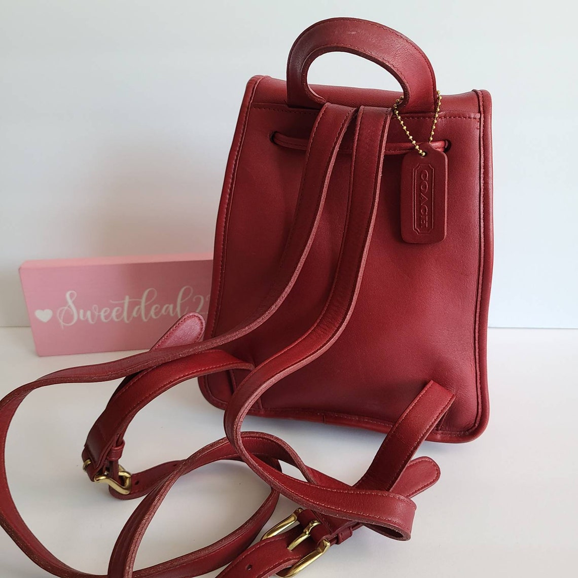 Vintage Coach Red Mini Daypack Backpack - Etsy
