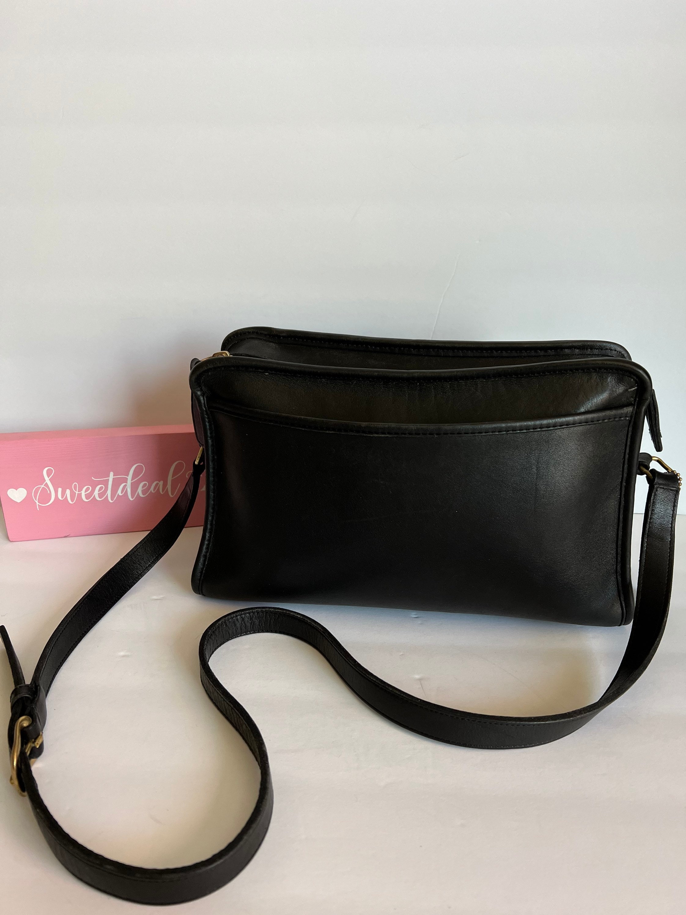 Vintage Coach Black Leather Swagger Bag - Etsy