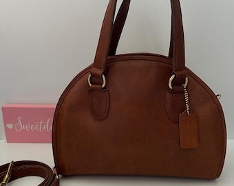 British Tan CHADWICK BOWLER Satchel Bag With Brass, Vintage Coach #9928 ...