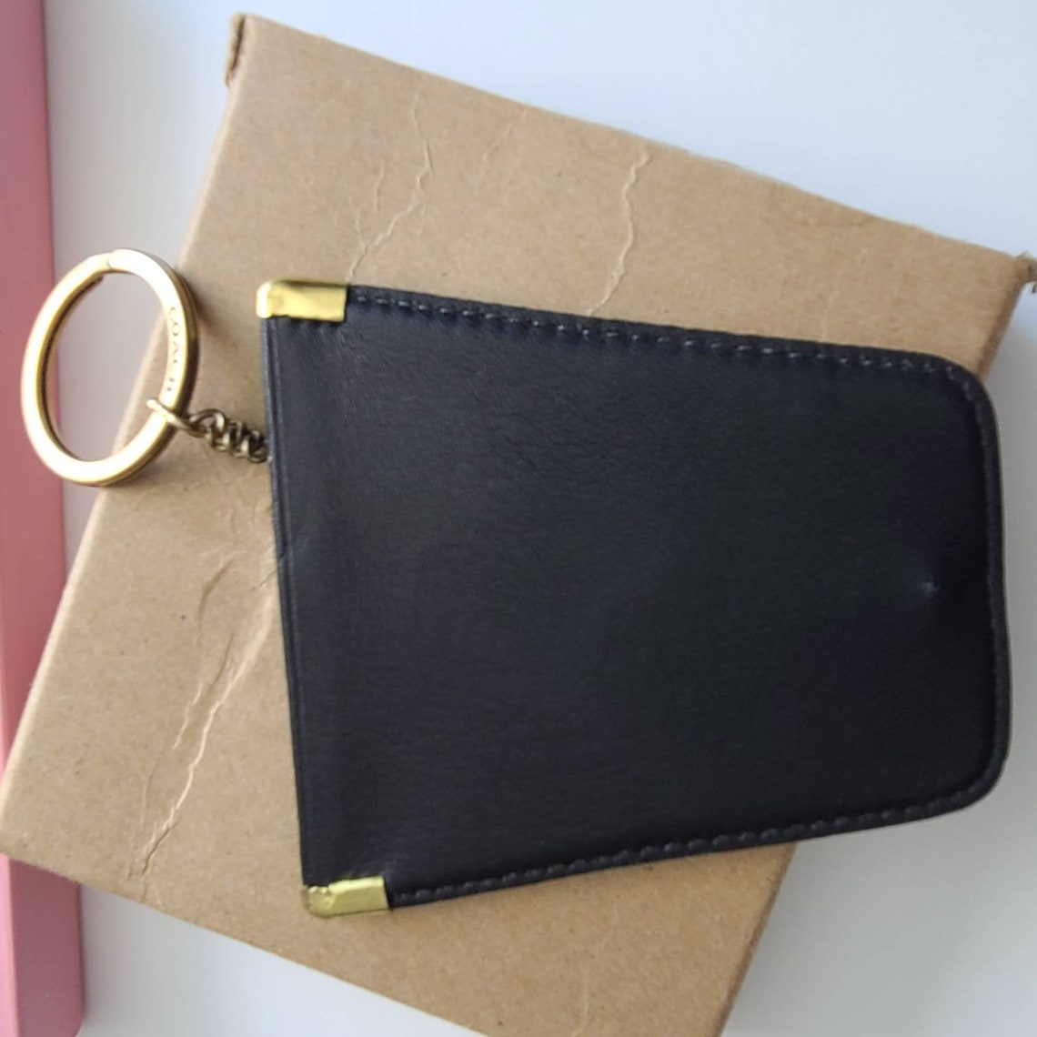 Vintage Coach Black Leather Key Squeeze Case with Original Box | Etsy