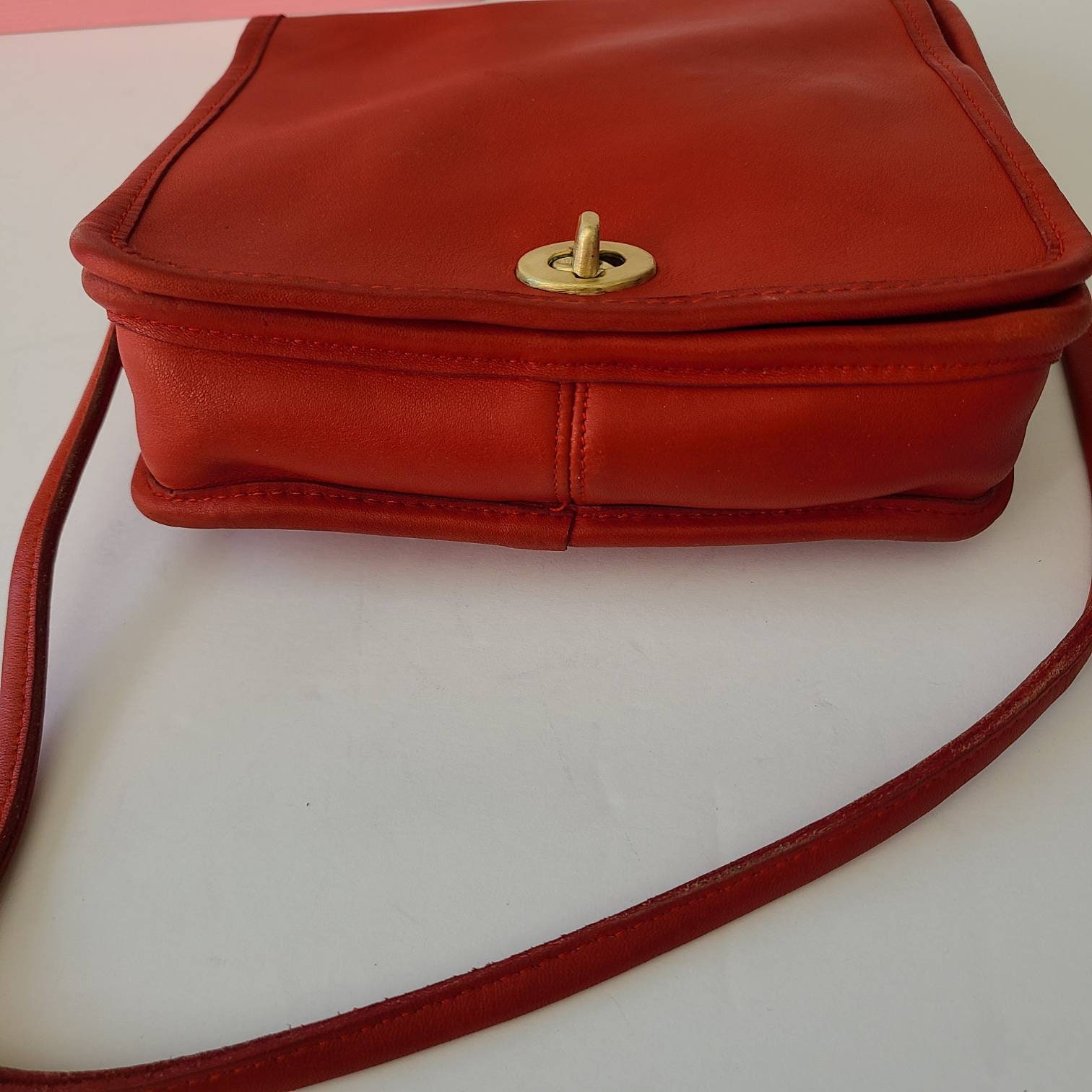 Vintage Coach Nyc Red Compact Pouch Shoulder Bag - Etsy