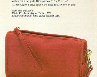 Vintage Coach Original NYC Red Basic Bag W/original Box Vintage Coach Original NYC Red Basic Bag W/original Box