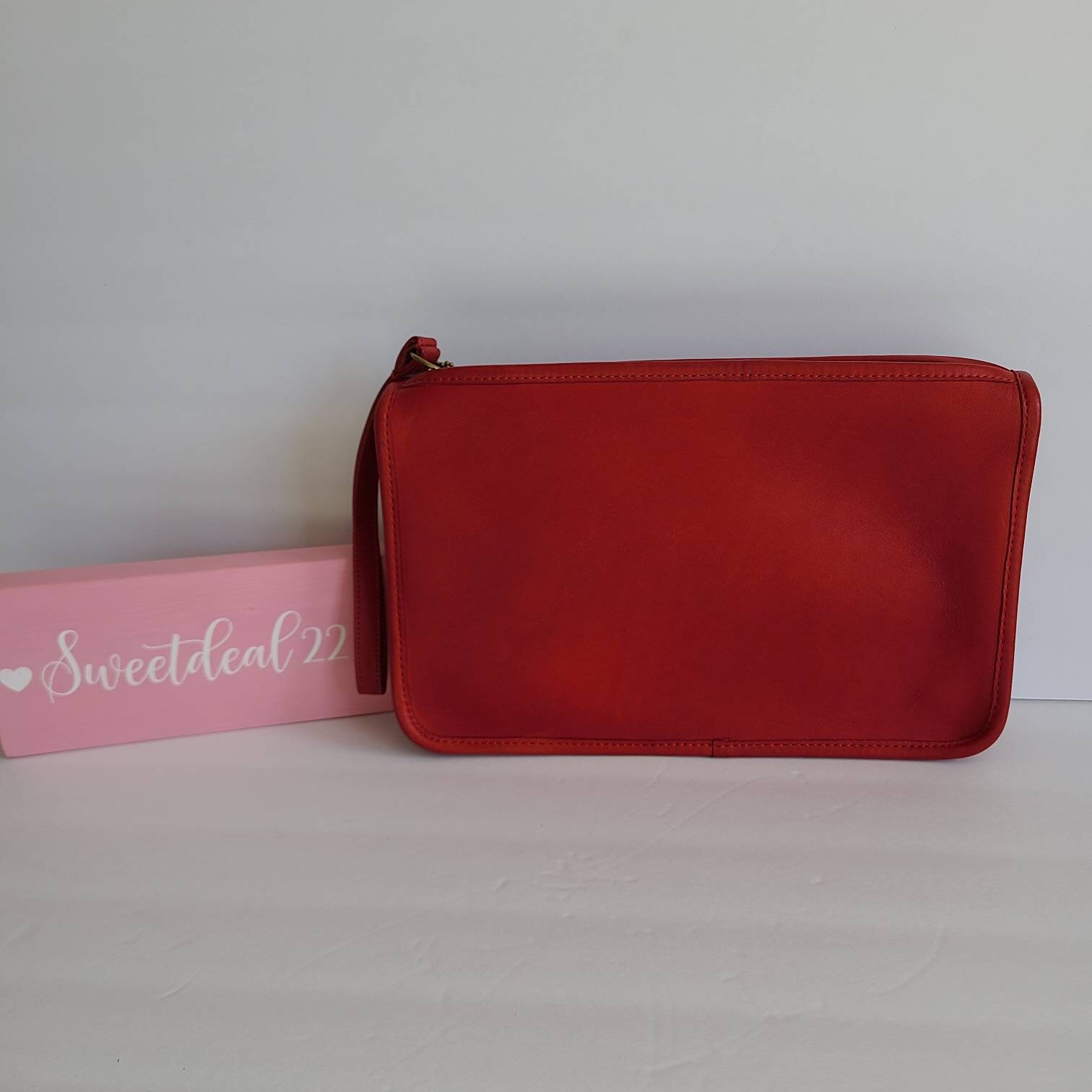 Vintage Coach NYC Red Standard Clutch Wristlet - Etsy