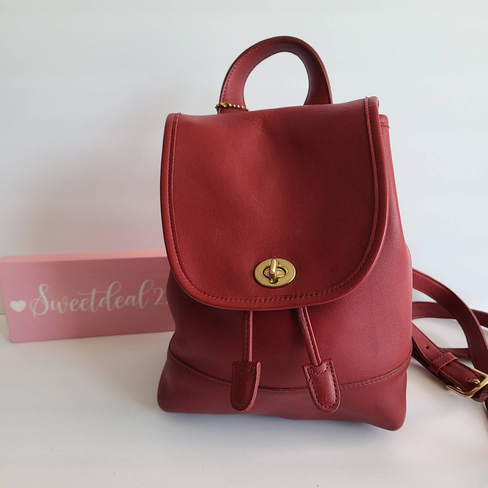 Vintage Coach Red Mini Daypack Backpack - Etsy