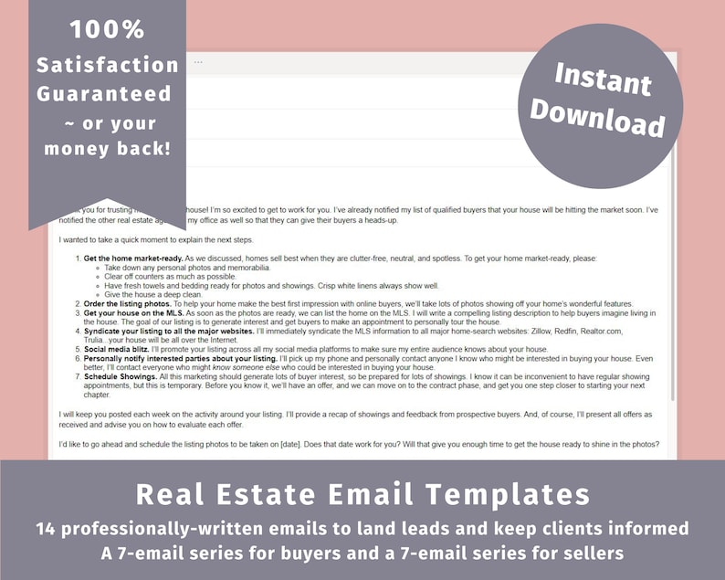 Real Estate Email Templates Pack for Busy Real Estate Agents, Realtors ...