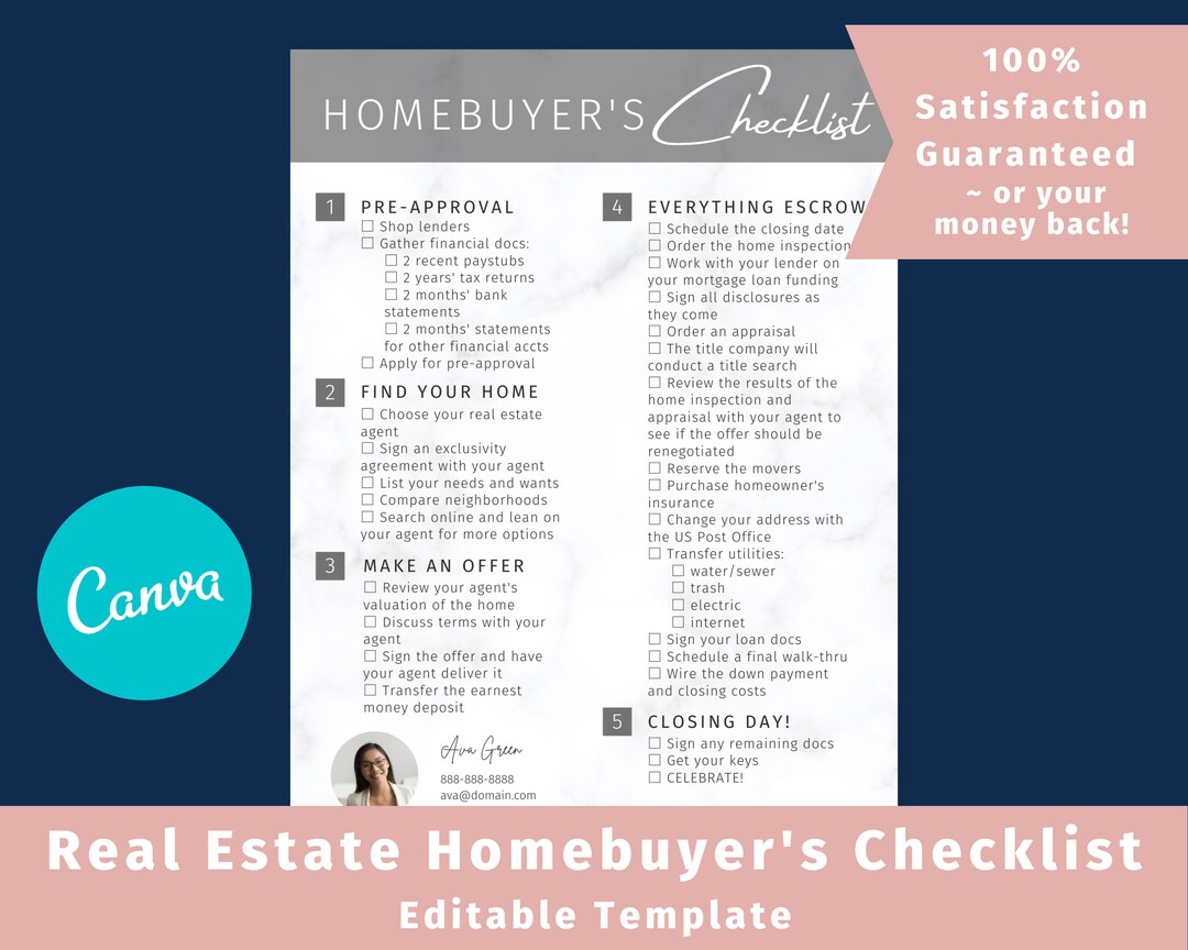 Real Estate Homebuyer's Checklist Template: A Valuable Resource for ...