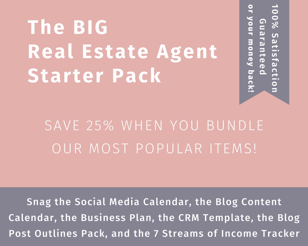 The BIG Real Estate Agent Starter Pack, Save 25% When You Bundle Our Most Popular Real Estate ...