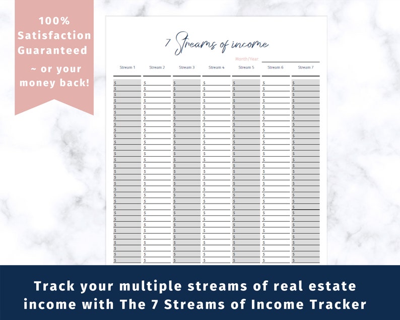 7 Streams of Income Tracker: a Quick and Easy Way for Busy Real Estate ...