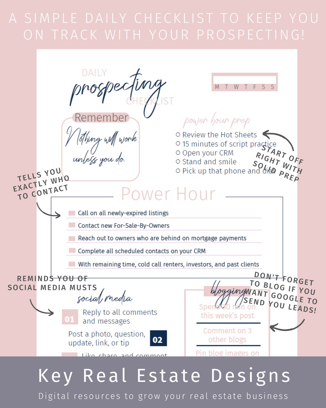 1-page Daily Prospecting Checklist: a Quick and Easy Way for Busy Real ...