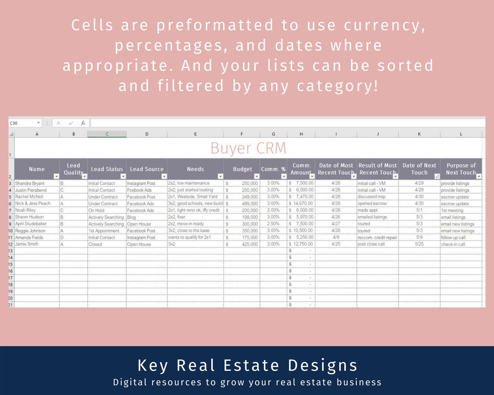 Real Estate CRM Template: A Done-for-you Client Relationship Management ...