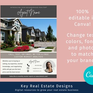 Real Estate Agent Introduction Flyer Template: A Customizable Canva ...