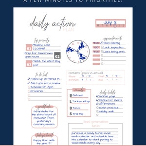1-page Daily Action Plan: a Quick and Easy Way for Busy Real Estate ...