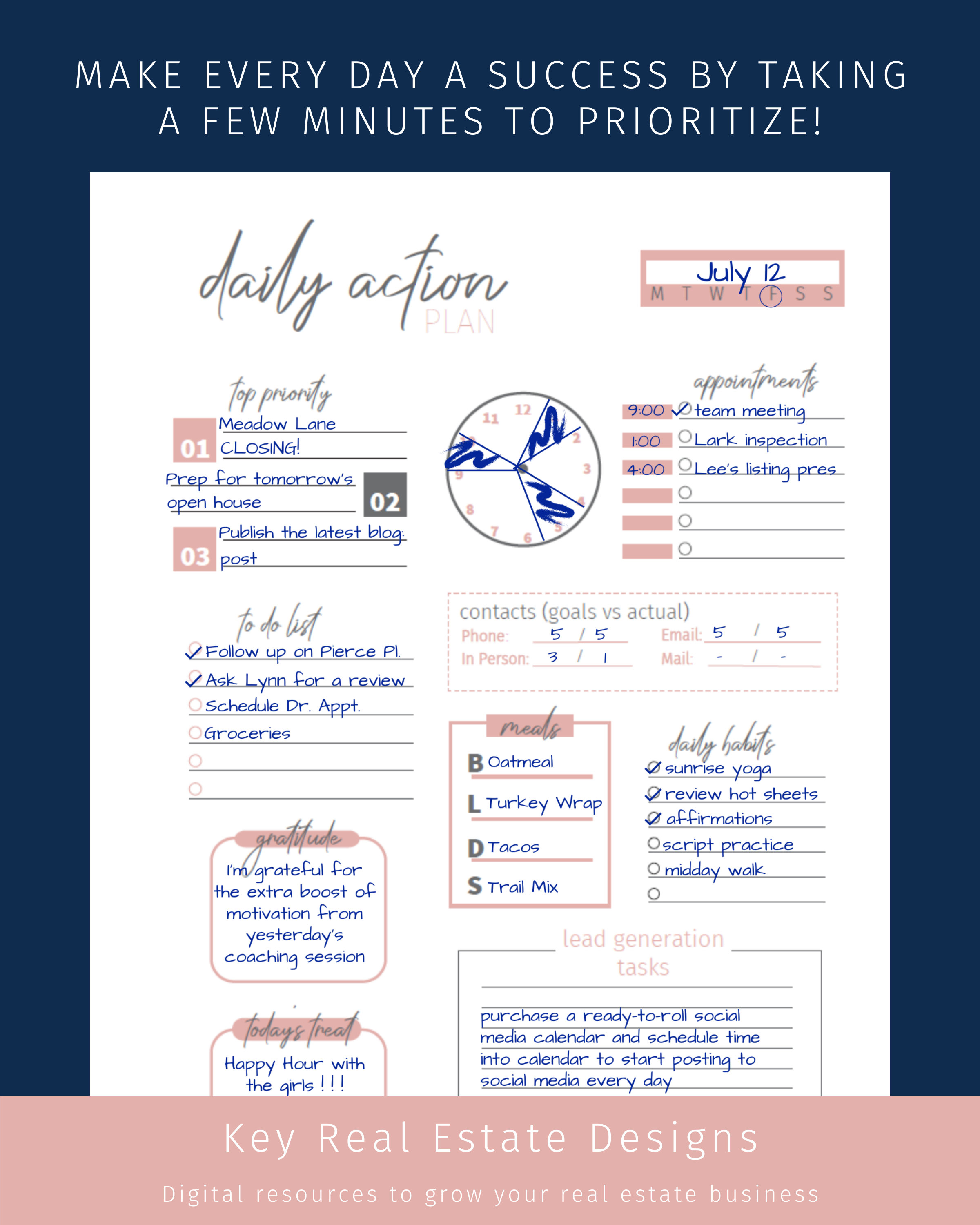 1-page Daily Action Plan: a Quick and Easy Way for Busy Real Estate ...