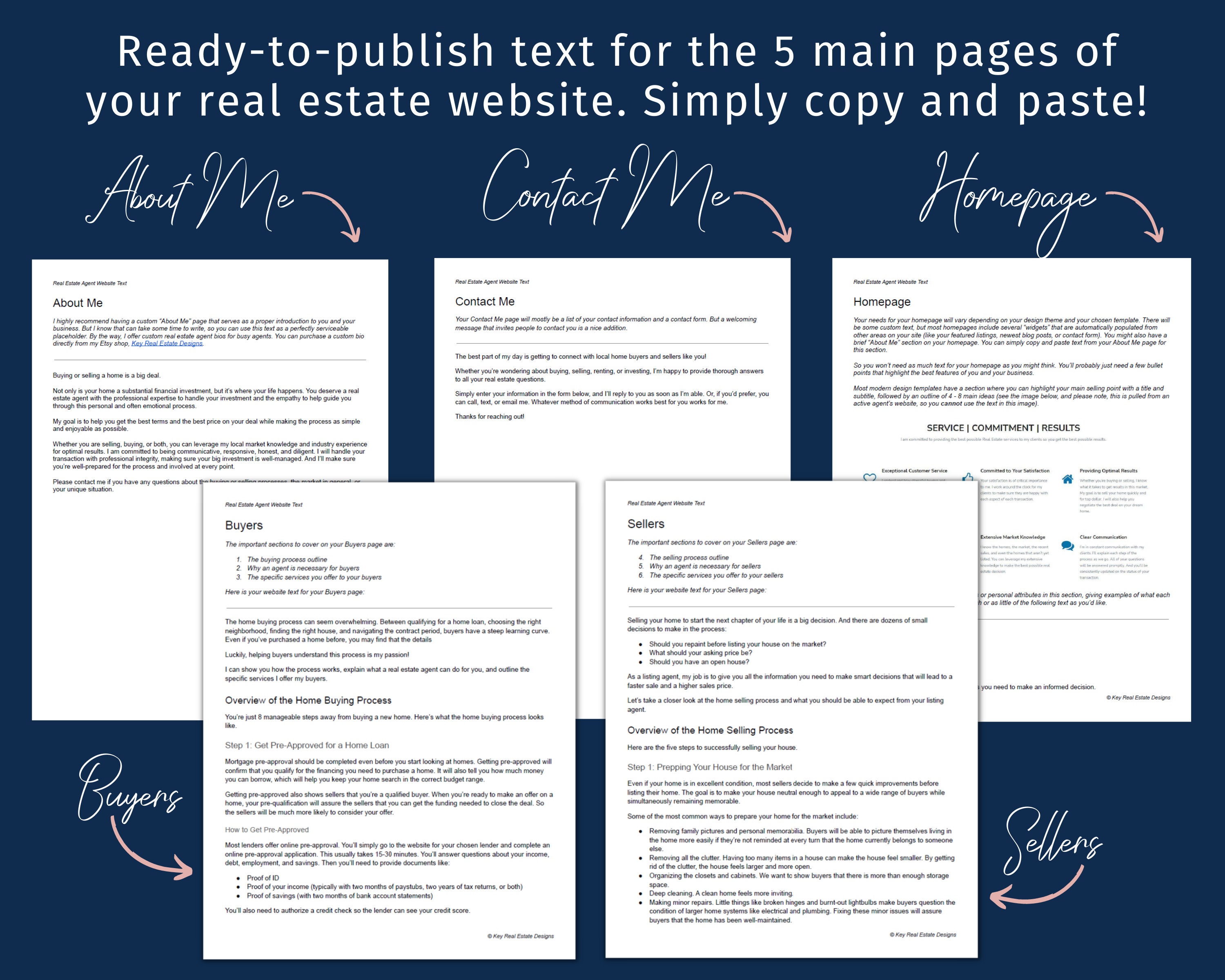 Real Estate Website Text for Busy Real Estate Agents - Etsy