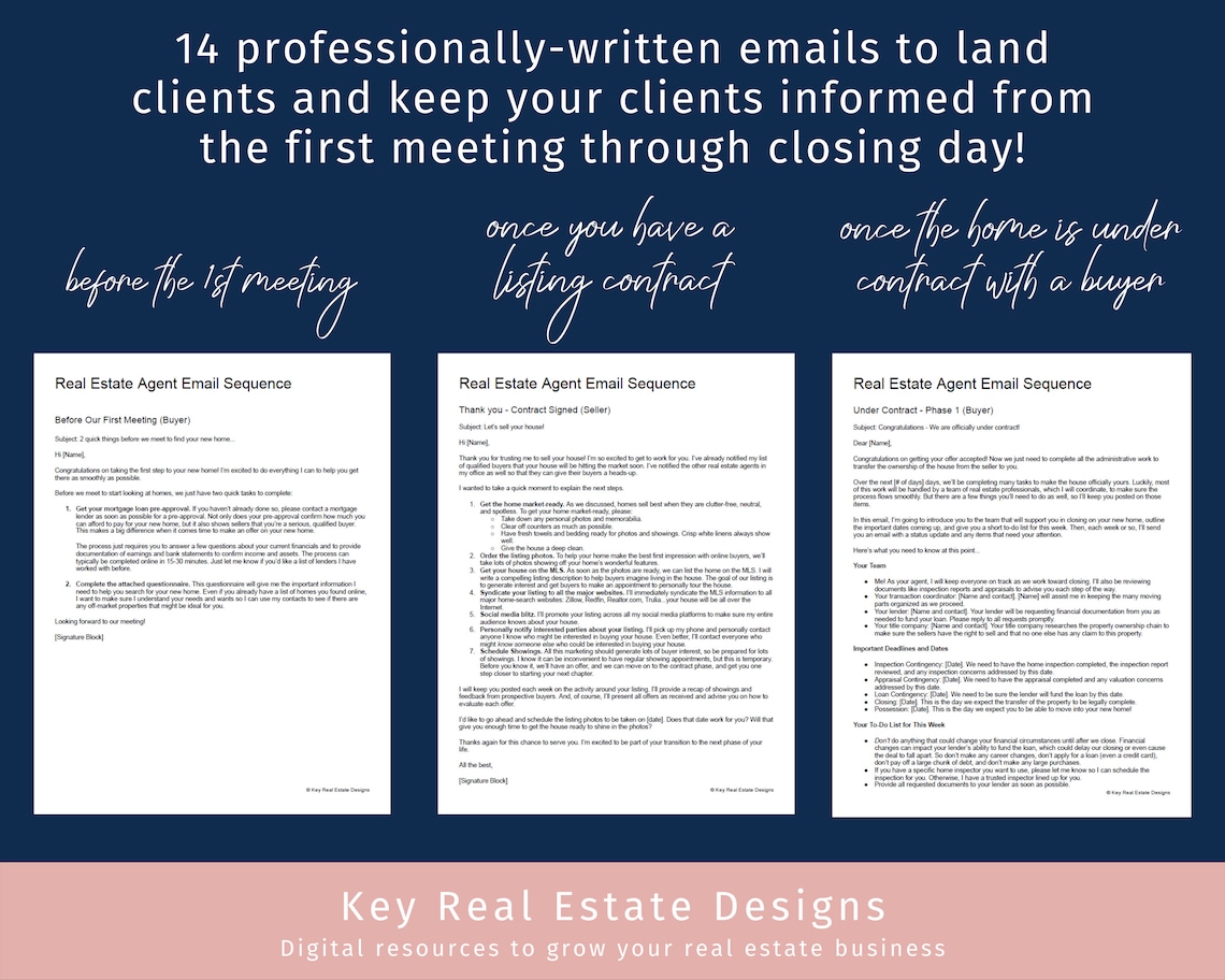 Real Estate Email Templates Pack for Busy Real Estate Agents, Realtors ...