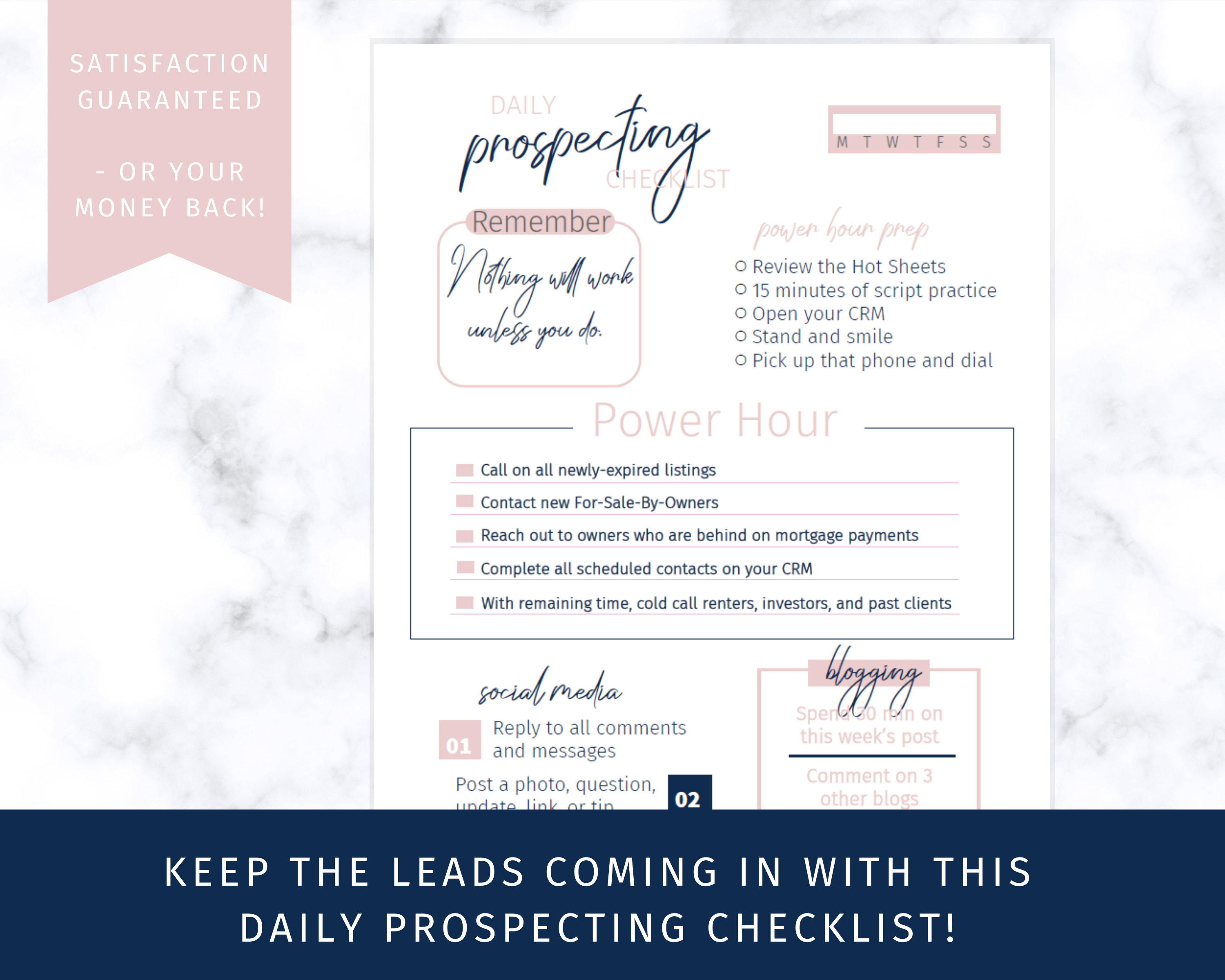 1-page Daily Prospecting Checklist: a Quick and Easy Way for Busy Real ...