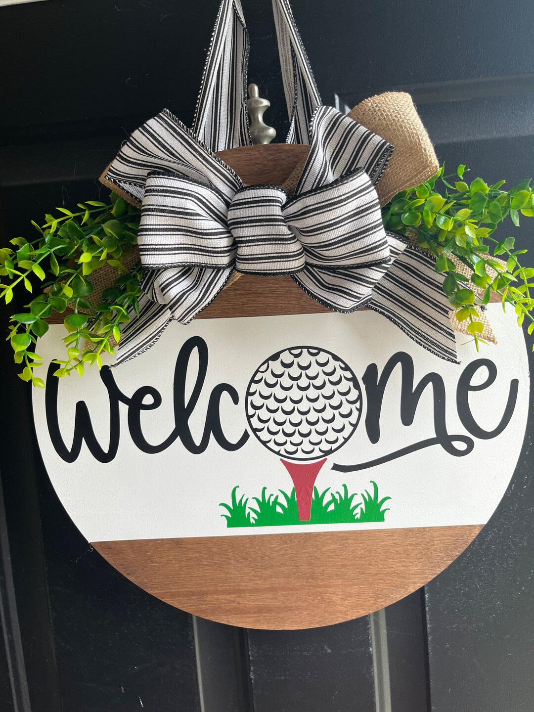 Welcome Golf Door Sign, Golf Front Door Wreath, Golf Tee Wreath, Golf ...