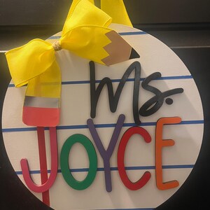 Teacher Gift, Notebook Paper Sign, Classroom Decor, Classroom Door Sign ...