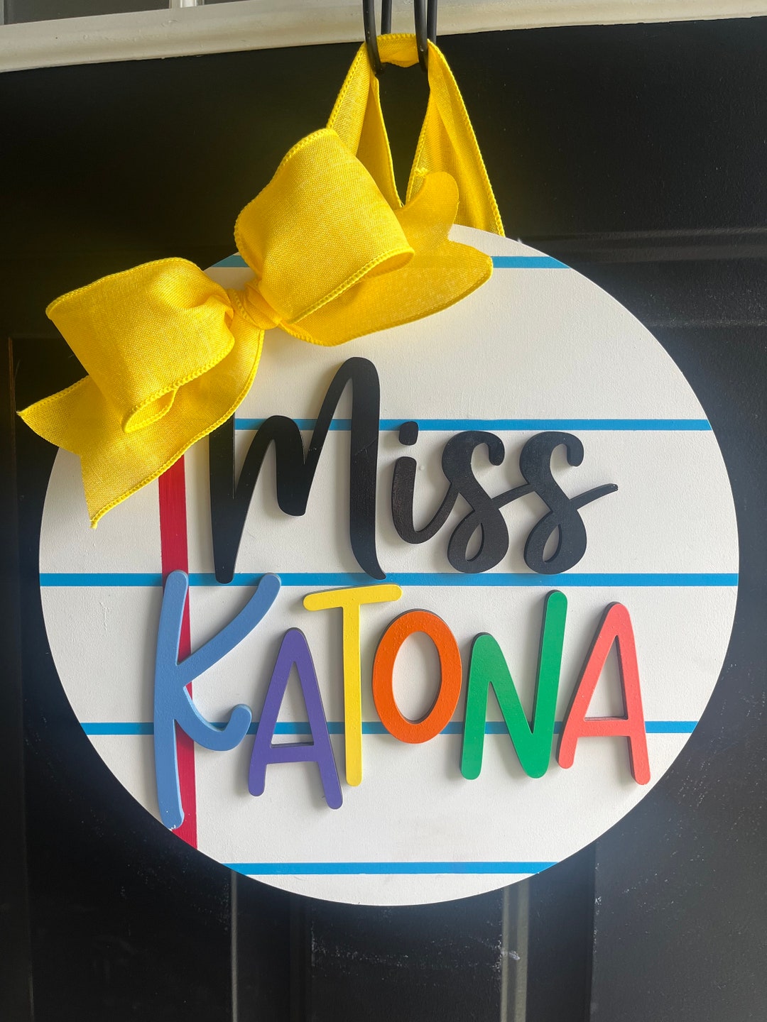 Teacher Gift, Notebook Paper Sign, Classroom Decor, Classroom Door Sign ...