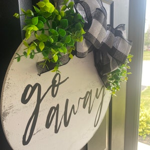 Go Away Wreath, Funny Welcome Sign, Unwelcome Sign, Go Away Sign, Funny ...