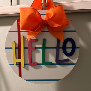 Teacher Gift, Notebook Paper Sign, Classroom Decor, Classroom Door Sign ...