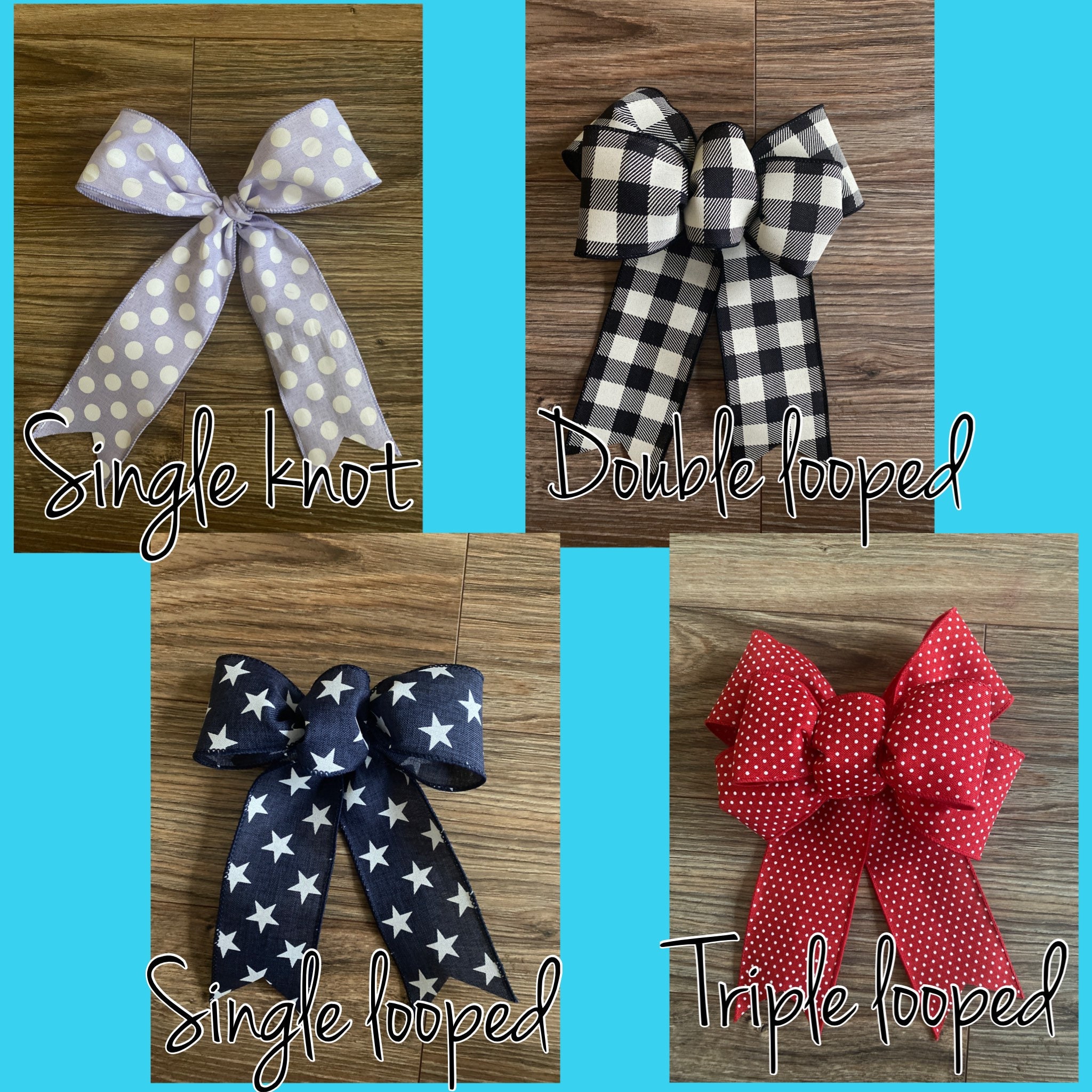 Premade Wreath Patterned Looped Bow Pre Made Wreath Bow Etsy