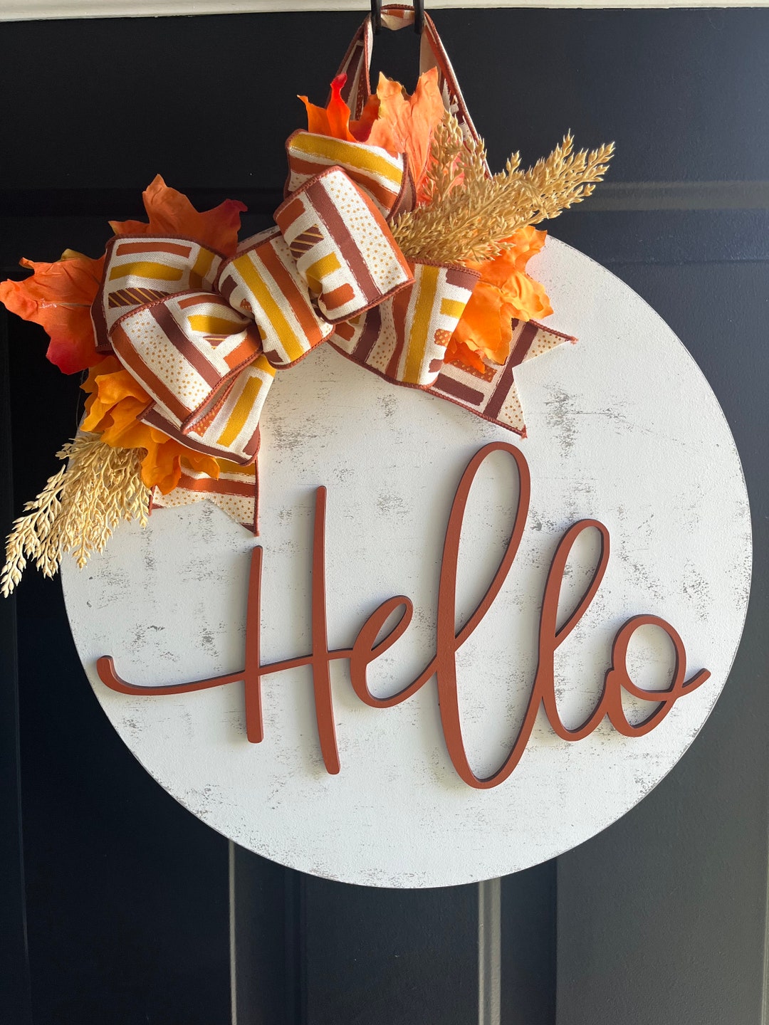 Hello Fall Front Door Sign, Hello Fall Front Door Wreath, Fall Sign ...