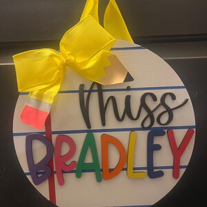 Teacher Gift, Notebook Paper Sign, Classroom Decor, Classroom Door Sign ...