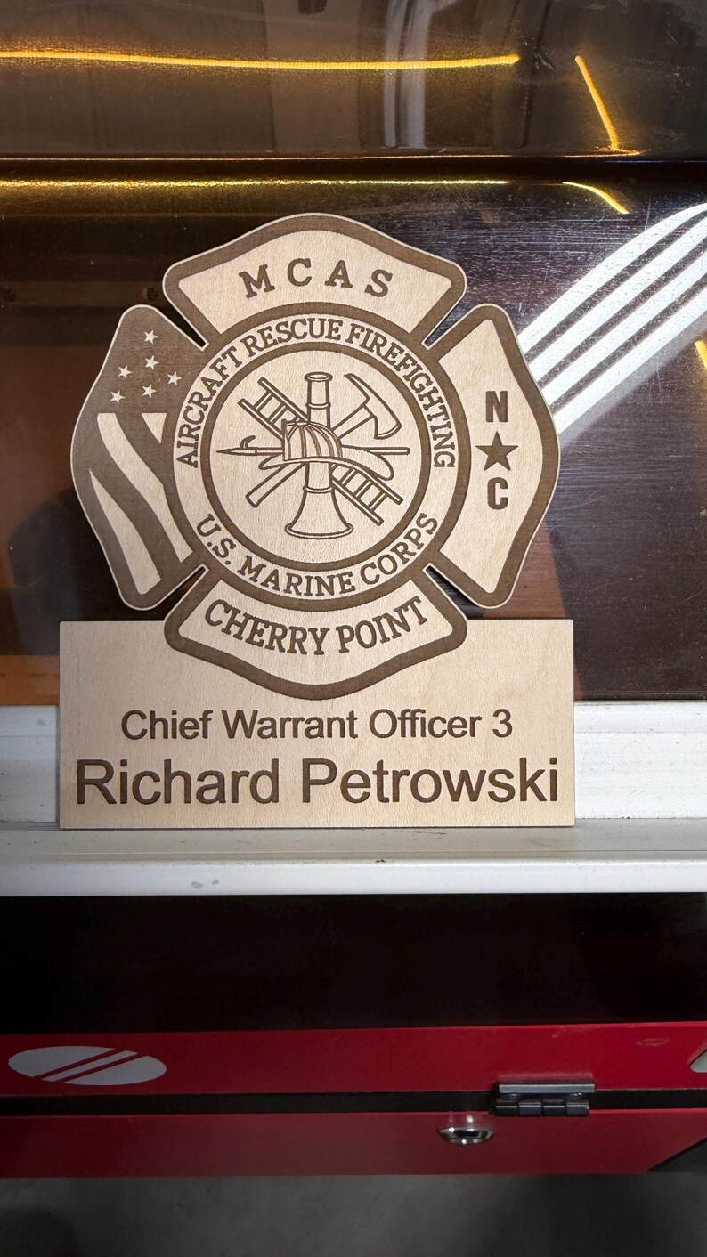 USMC Badge Custom, Marine Corps Plaque, Aircraft Rescue Firefighting - Etsy