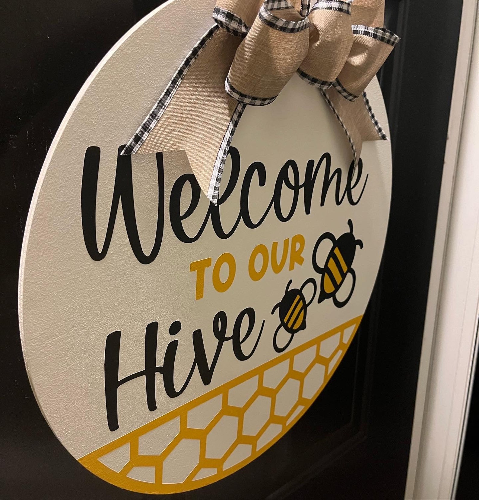 Welcome to Our Hive Bee Sign Honeycomb Sign Summer Wreath - Etsy